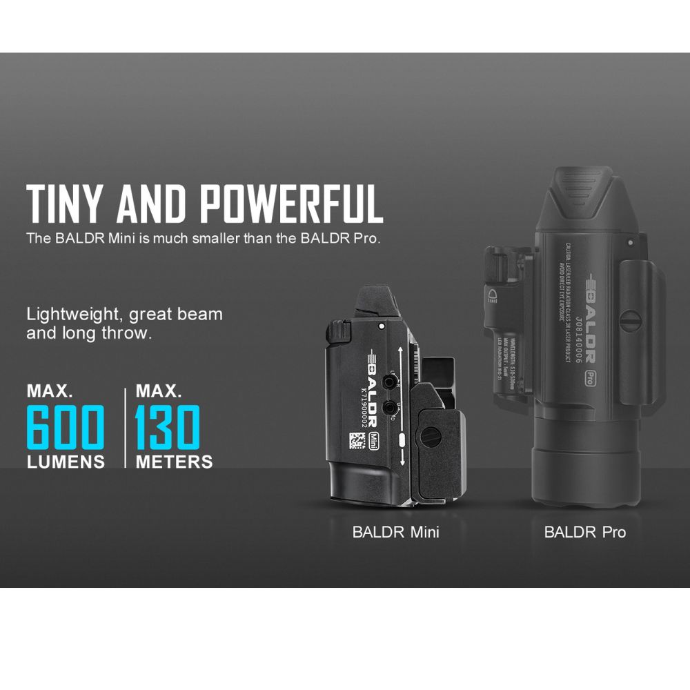 Olight BALDR Mini Φακός Όπλου 600 Lumens Μαύρος - Tacticalstore - Οπλα ...