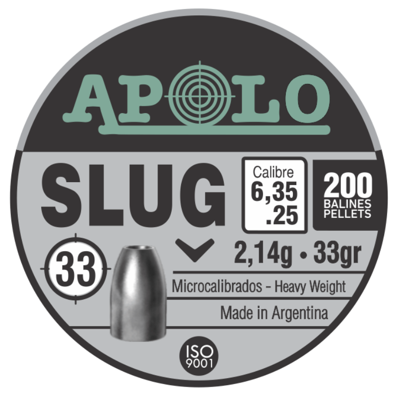 ΒΛΗΜΑΤΑ APOLO SLUG 6,35mm / 33 / 200 - Tacticalstore - Οπλα, ειδη ...